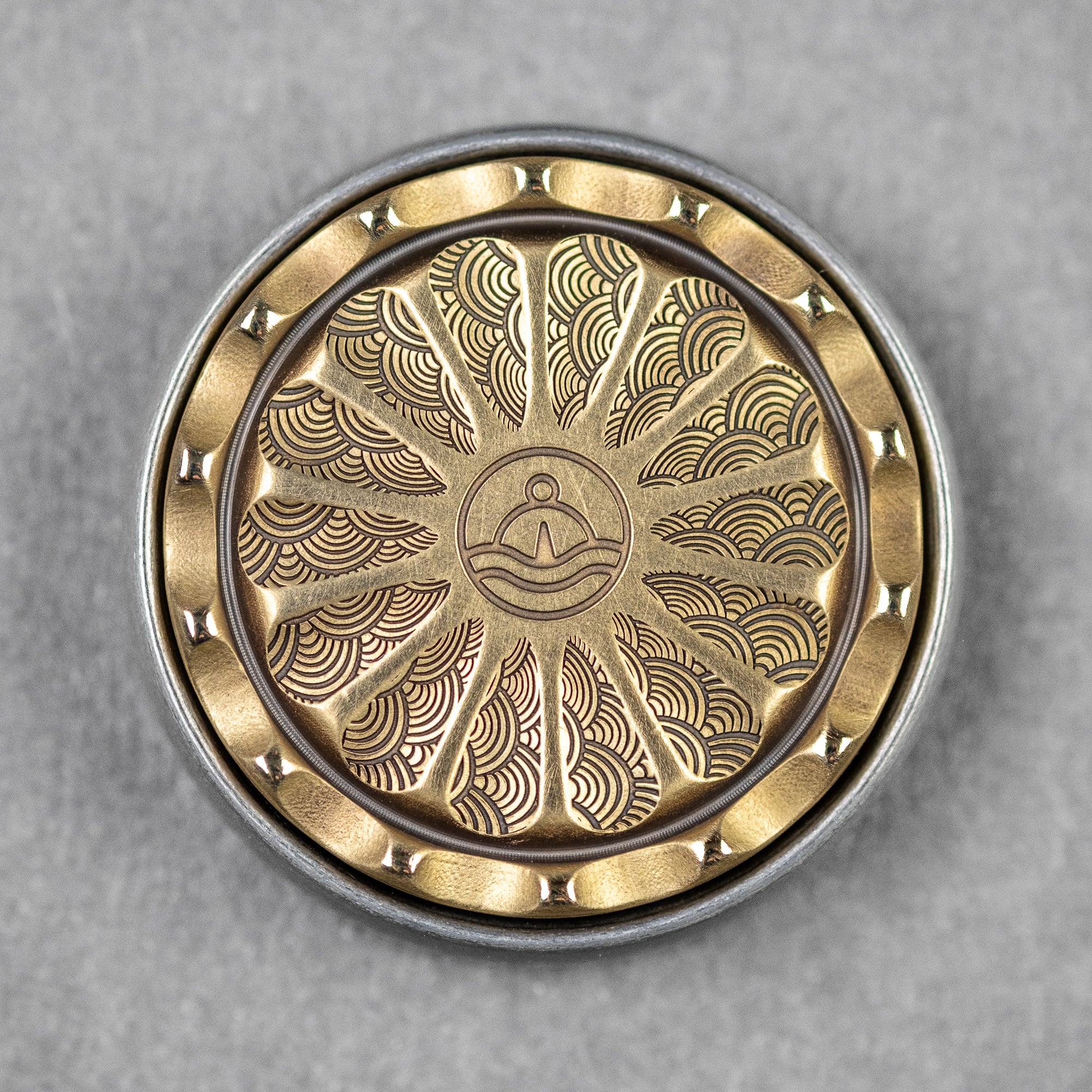 Umburry x URBAN Mid-Size Spoked Haptic Coin - Brass & Ti Seigaiha ...