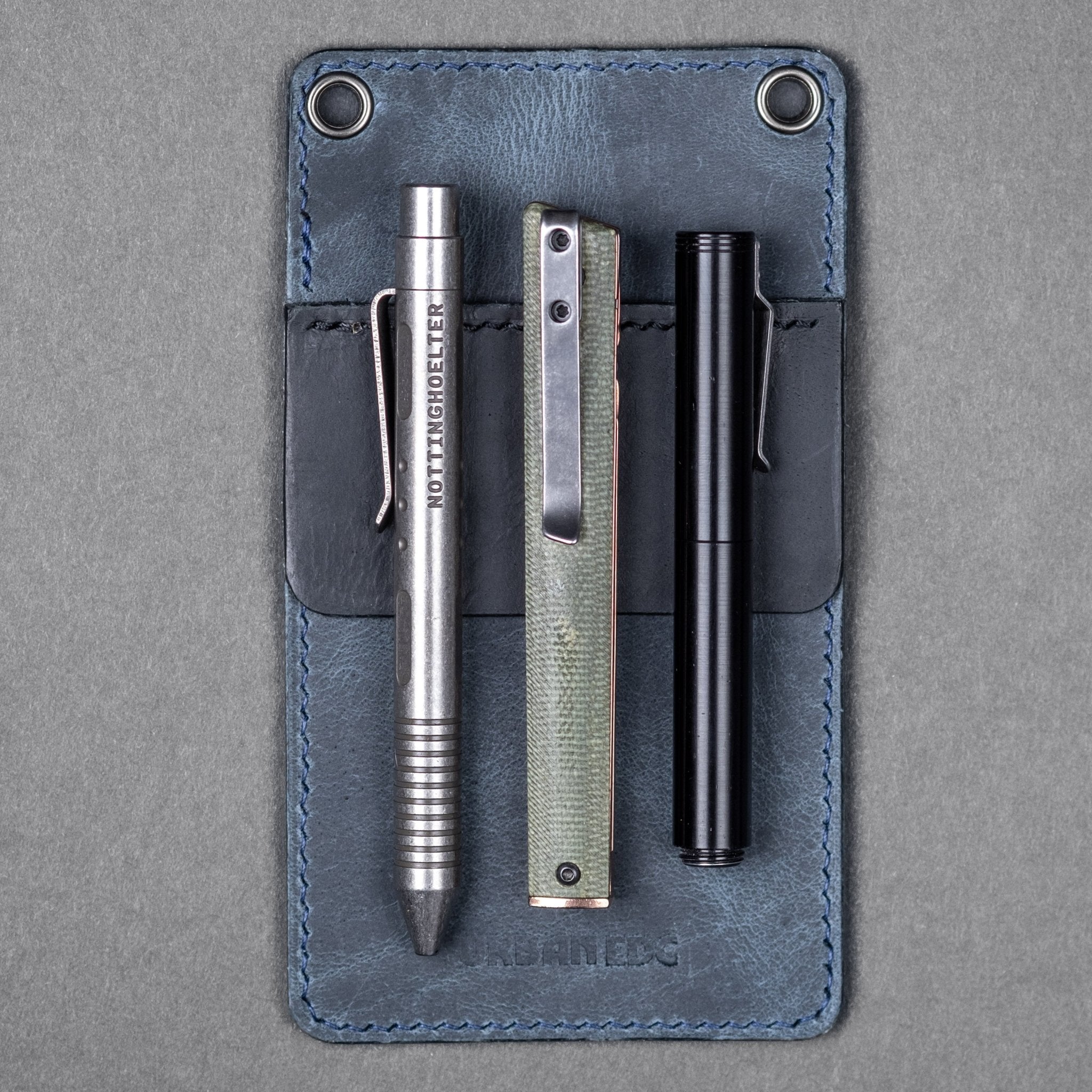 Concord Pocket Protector - Blue & Black Full-Grain Buffalo Leather ...