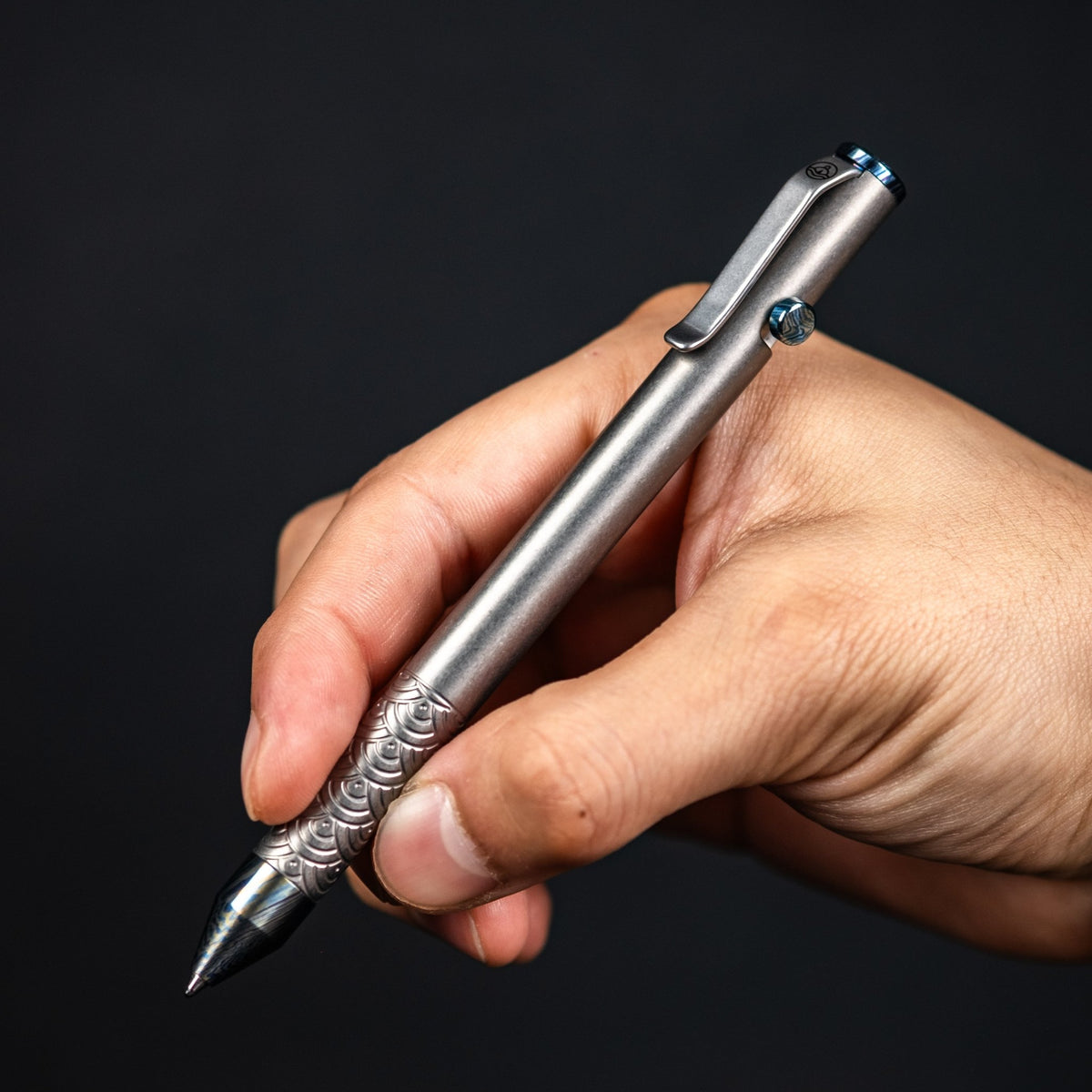 MIG x URBAN Bolt Action Pen - Seigaiha Titanium w/ Timascus Accents ...