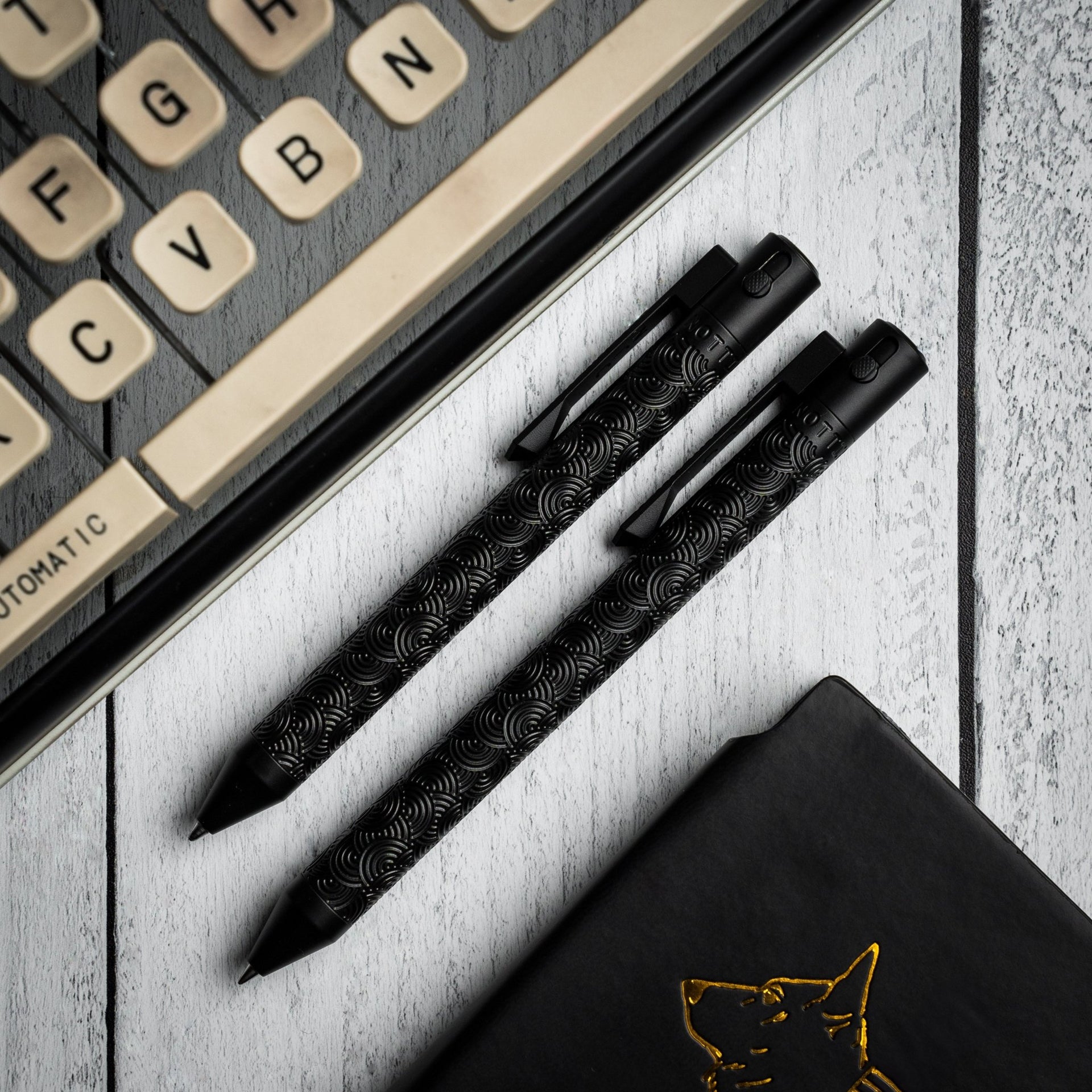 Nottingham Tactical x URBAN TiButton Single Lock Pen - Black Ti Cerako ...