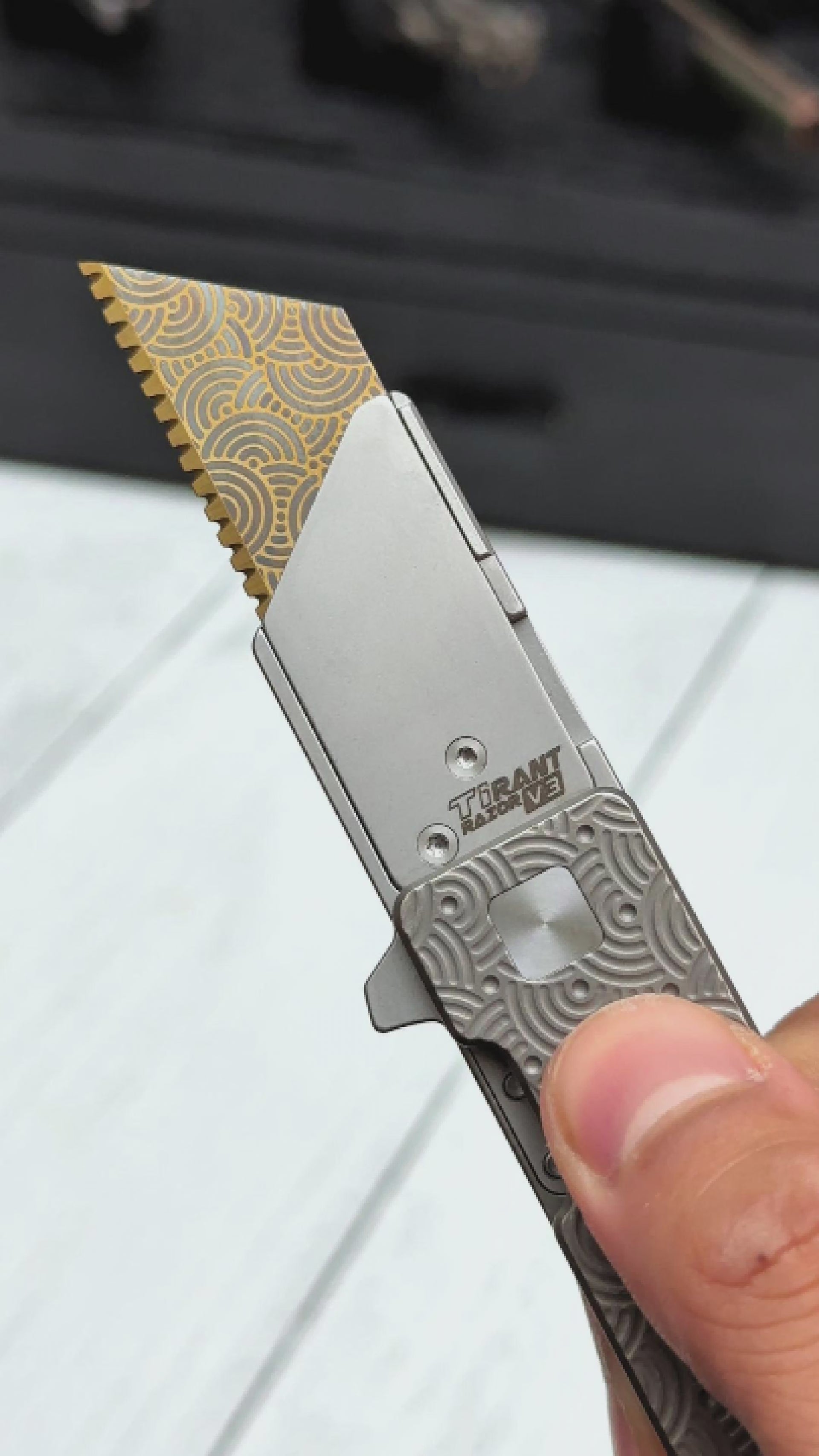 Exceed Designs x URBAN TiRant Razor V3 - Chaos Seigaiha – URBAN EDC®