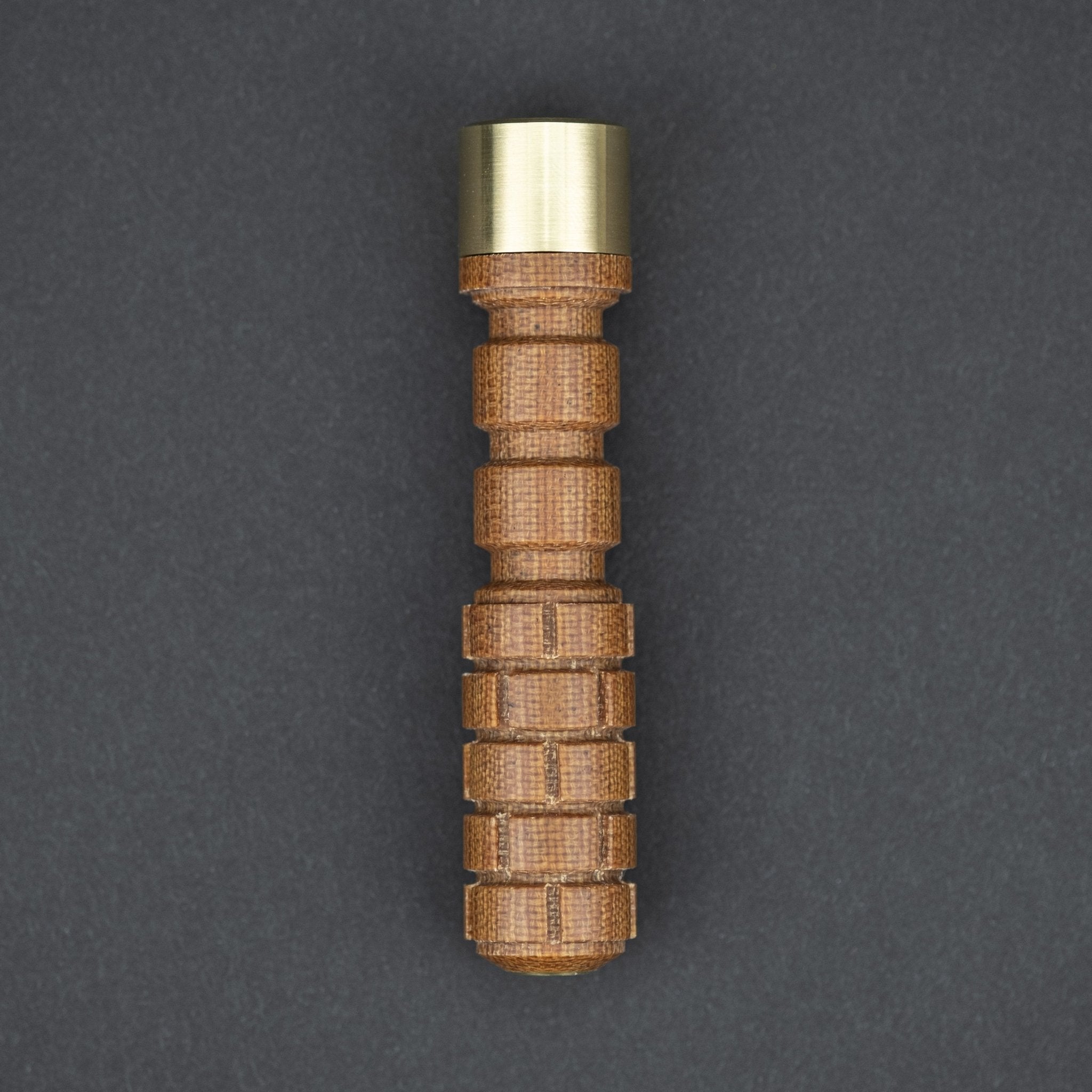 Cruz Custom Tools Round Brick 2.0 Driver - Brass & Natural Micarta (Cu ...